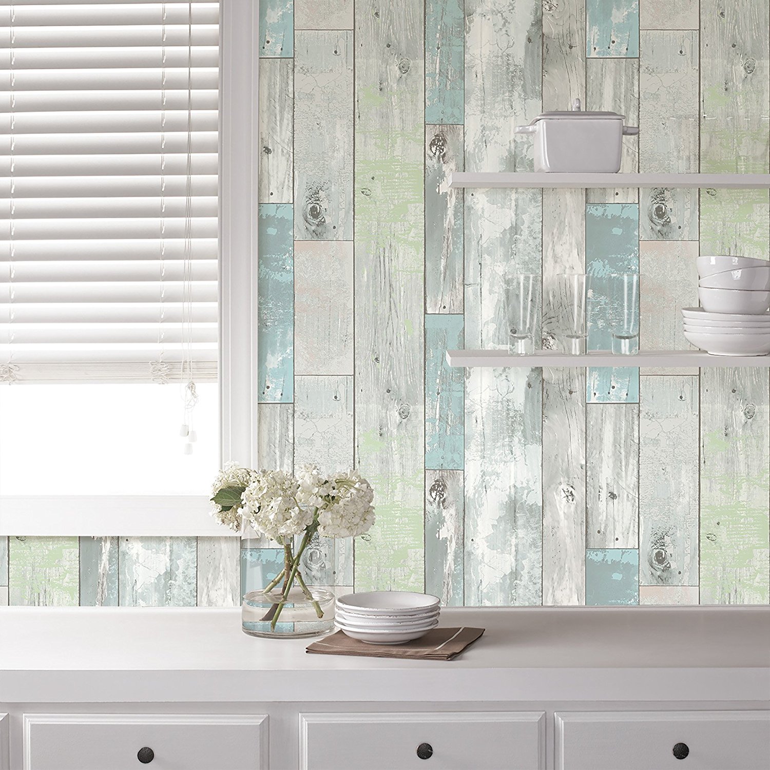 kitchen wall paper - The Shabby Creek Cottage