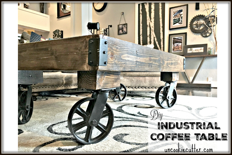 rustic coffee table industrial style - The Shabby Creek Cottage